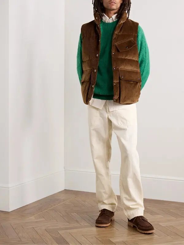 DRAKE'S Brushed Shetland Wool Crew-neck Sweater - Green