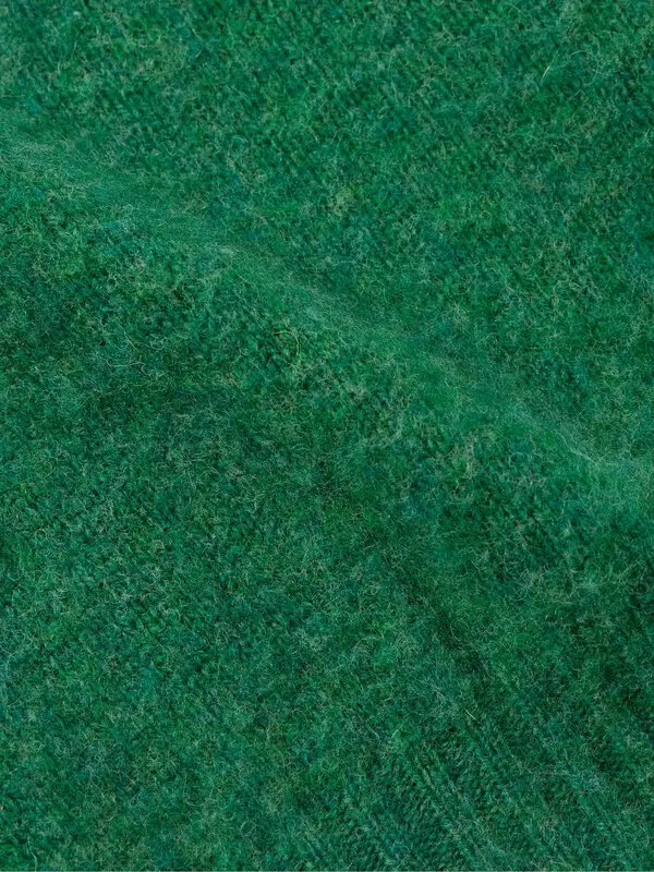 DRAKE'S Brushed Shetland Wool Crew-neck Sweater - Green