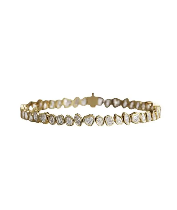 Olive Ave Jewelry 14k Gold Lab Diamond Bezel Tennis Bracelet