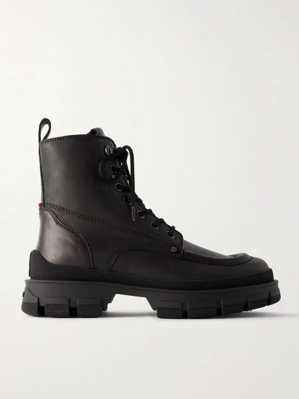Moncler Hevea City Leather Boots - Black