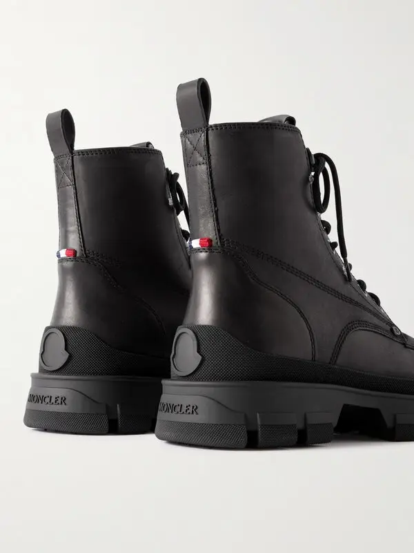 Moncler Hevea City Leather Boots - Black