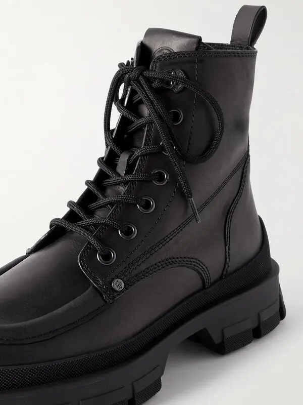 Moncler Hevea City Leather Boots - Black