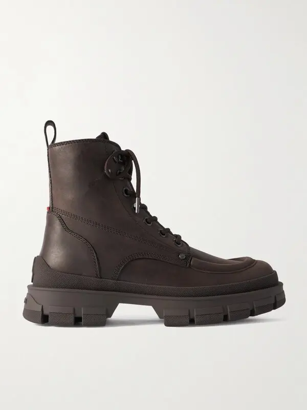 Moncler Hevea City Leather Boots - Brown
