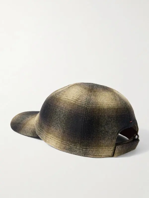 Loro Piana Logo-embroidered Checked Wool And Cashmere-blend Flannel Baseball Cap