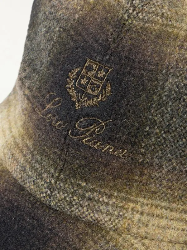 Loro Piana Logo-embroidered Checked Wool And Cashmere-blend Flannel Baseball Cap