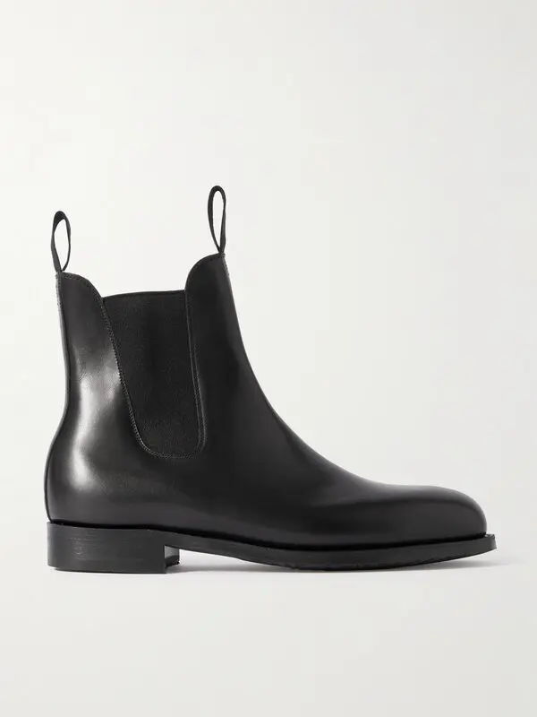 J.M. WESTON Leather Chelsea Boots - Black