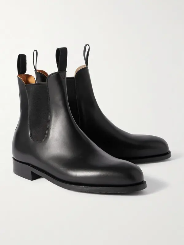 J.M. WESTON Leather Chelsea Boots - Black