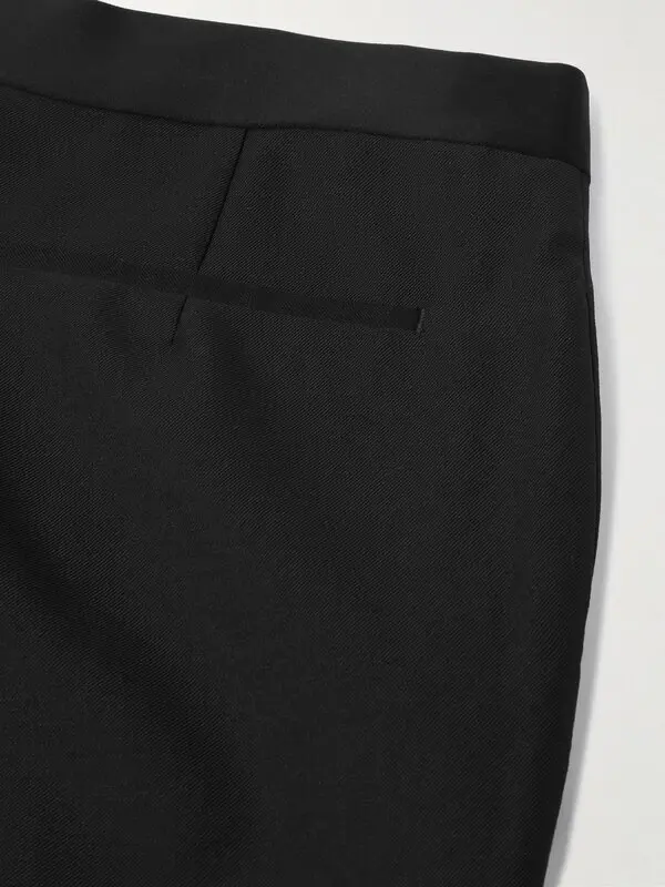Zegna Straight-leg Satin-trimmed Wool And Mohair-blend Tuxedo Trousers