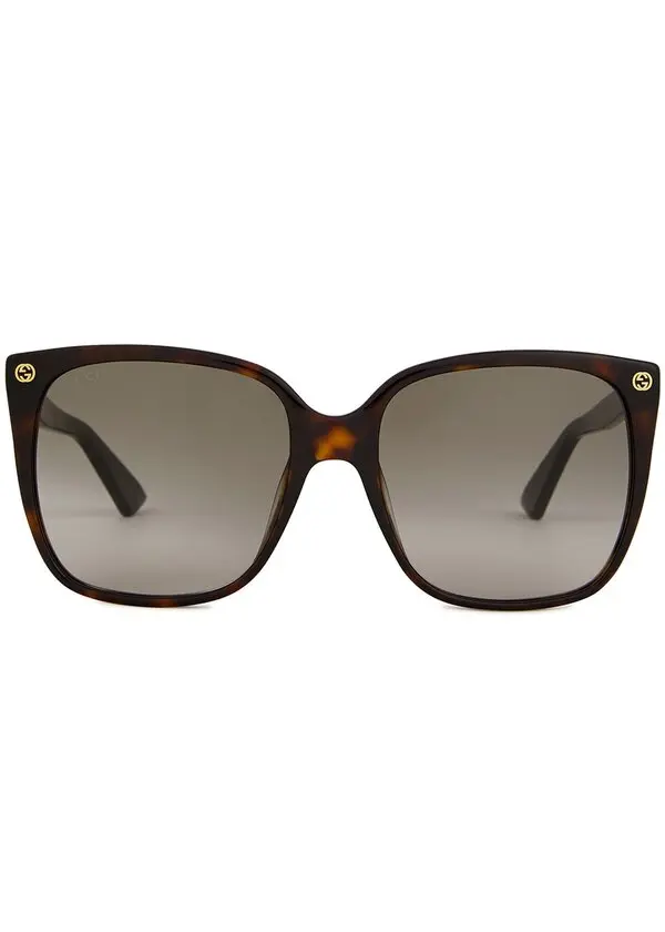 Gucci Tortoiseshell Square-frame Sunglasses