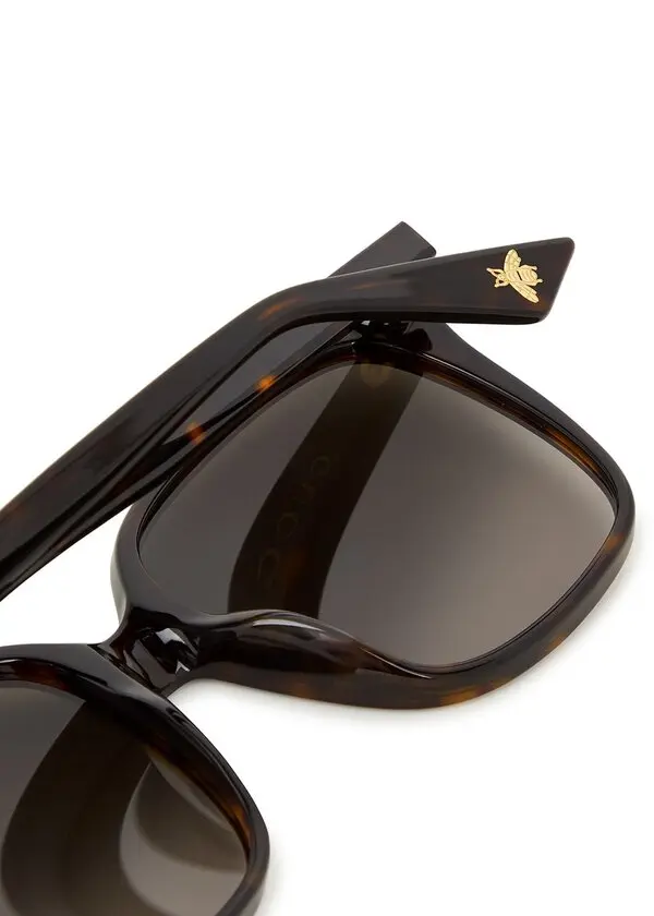 Gucci Tortoiseshell Square-frame Sunglasses