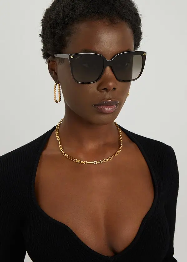 Gucci Tortoiseshell Square-frame Sunglasses