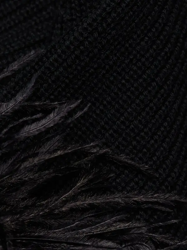 Lapointe Merino Wool Feather-cuff Sweater