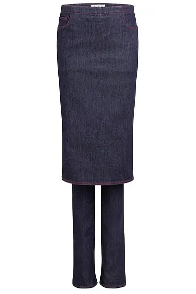 Alaïa Straight Leg Jeans With Skirt Overlay