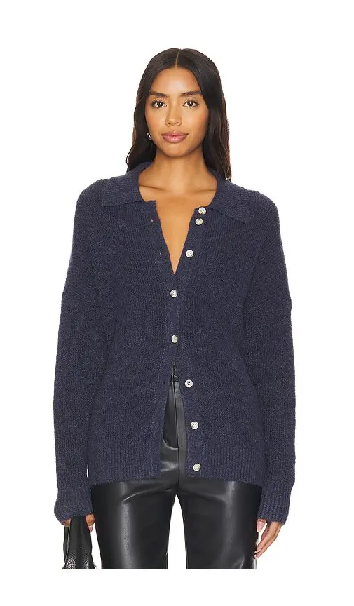 Central Park West Millie Oversized Sweater Polo - Navy
