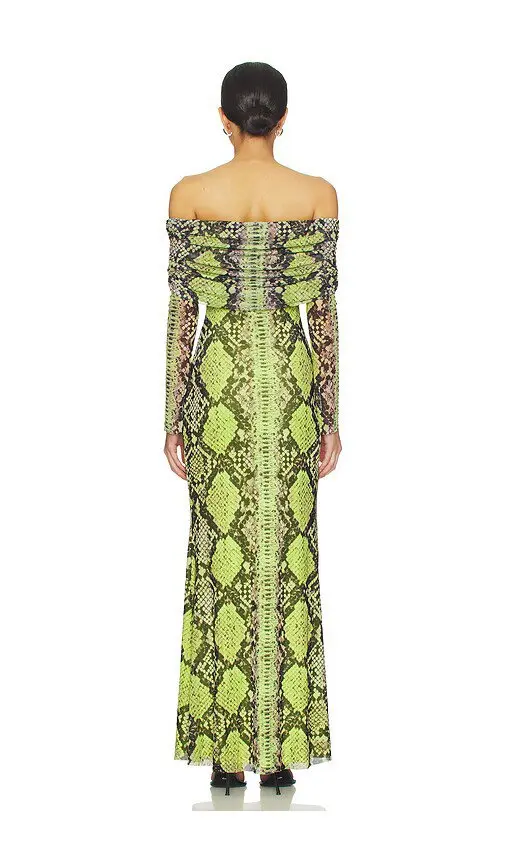 AFRM Thelma Dress - Lime Snake