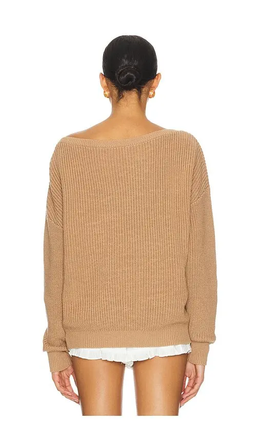 Callahan The Off Shoulder Sweater In Tan Camel Editorialist