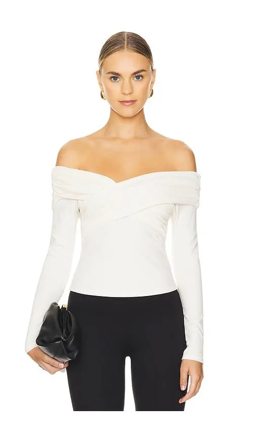 Line & Dot Towne Off-shoulder Top