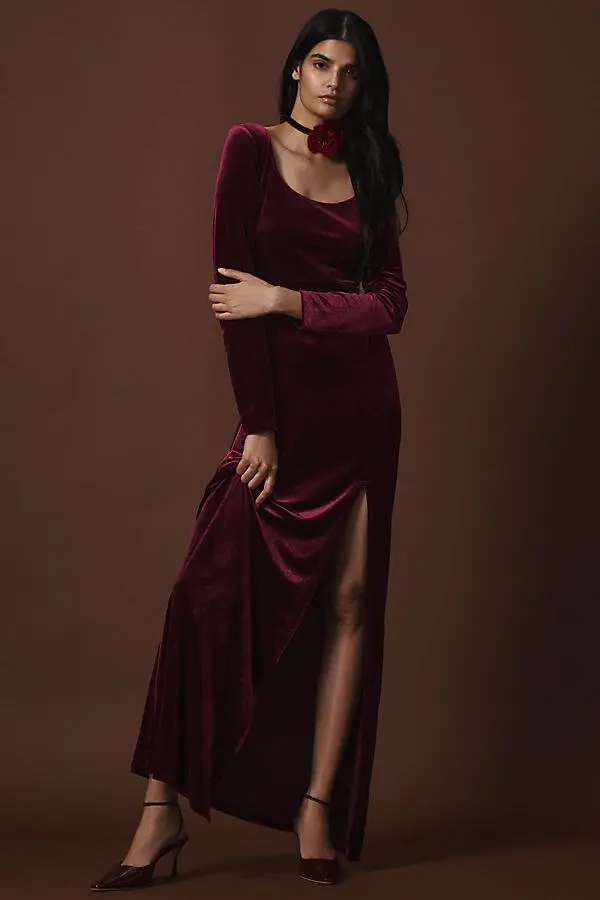 Geek Bar Blue Dust Flavor Metallic Jacquard Panelled Stretch Velvet Long  Dress  John Paul Ataker Jeans Nordstrom Dresses On Sale Stretch Velvet  Crystal Embellished Black Velvet Long Sleeve Karen Millen Velvet