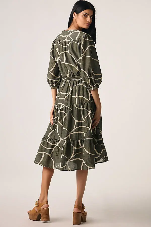 green velvet bell sleeve dress Pitaya Towel Dress Green – La Veste