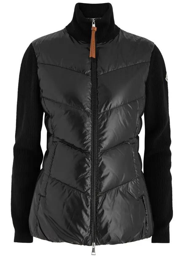 Moncler Quilted Nylon And Wool Jacket