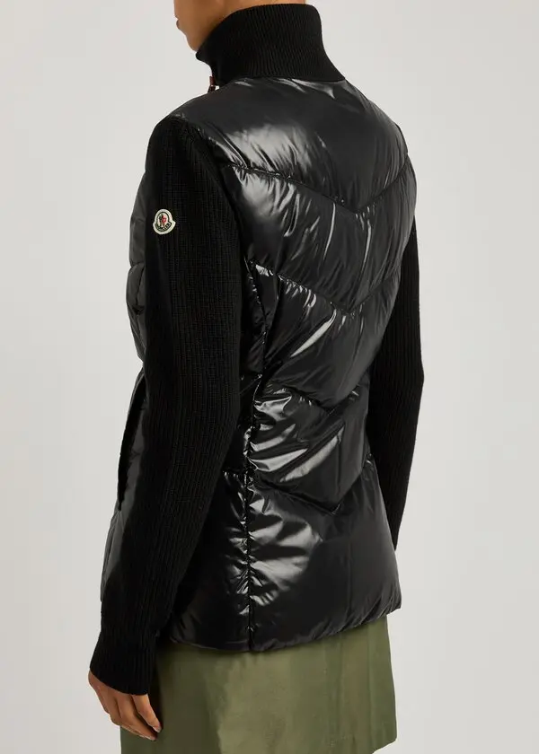 Moncler Quilted Nylon And Wool Jacket