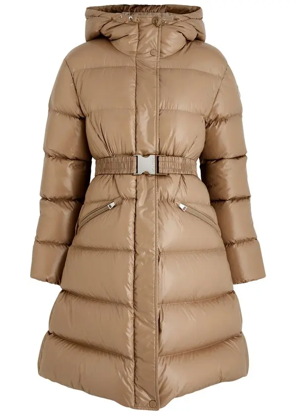 Moncler Bellevue Quilted Nylon Coat - Beige