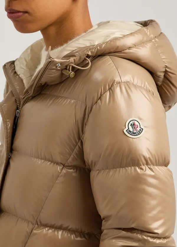 Moncler Bellevue Quilted Nylon Coat - Beige