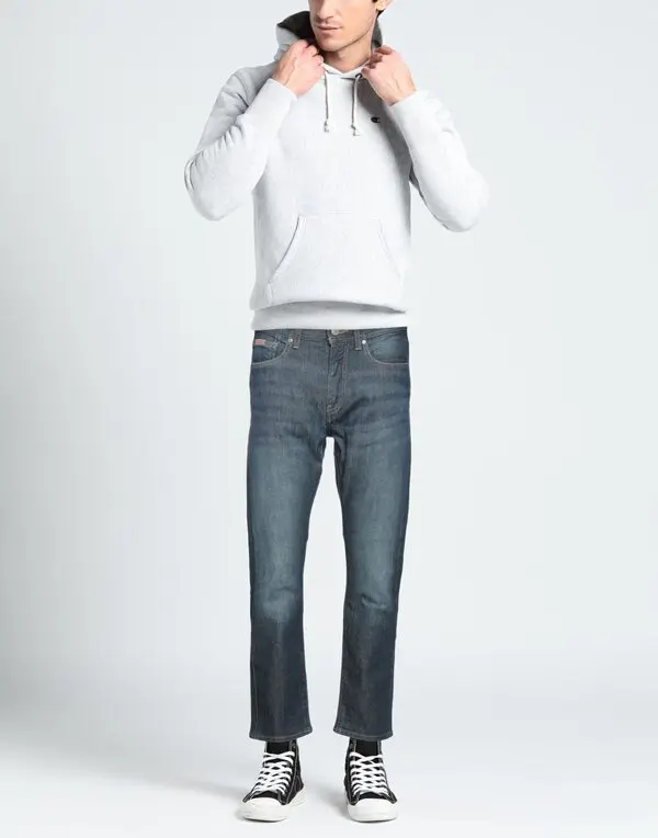 Armani Exchange Straight-leg Jeans With Leather Trims