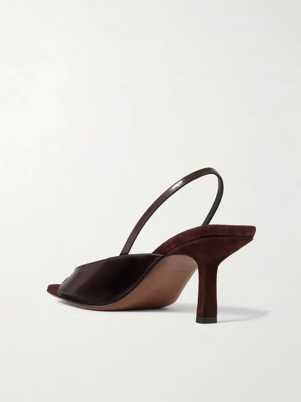 NEOUS Kamui Glossed-leather Slingback Sandals