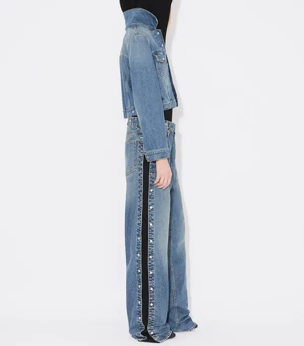 Alaïa Knitted-band Straight Jeans - Blue