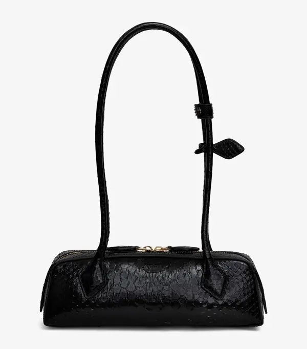 Alaïa Le Teckel Snakeskin Shoulder Bag - Black