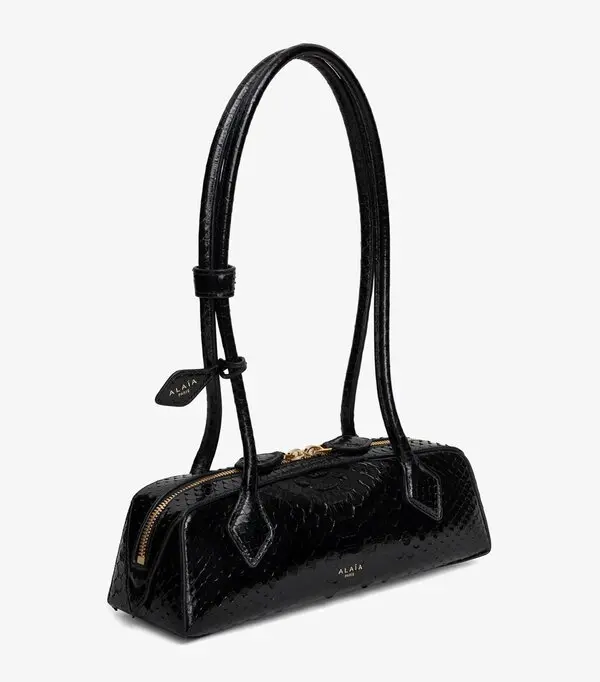Alaïa Le Teckel Snakeskin Shoulder Bag - Black