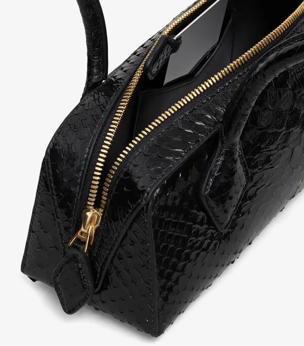 Alaïa Le Teckel Snakeskin Shoulder Bag - Black