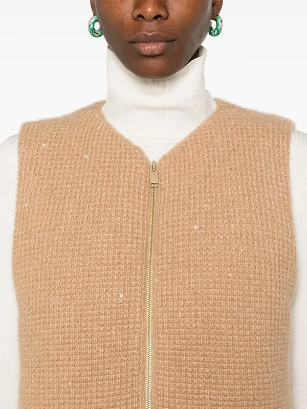 Fabiana Filippi Sequin-embellished Gilet - Neutrals
