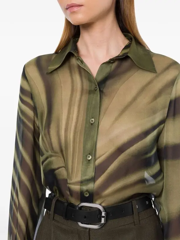 Alberta Ferretti Abstract-print Silk Shirt