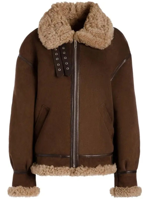 Bally Shearling-trim Leather Jacket