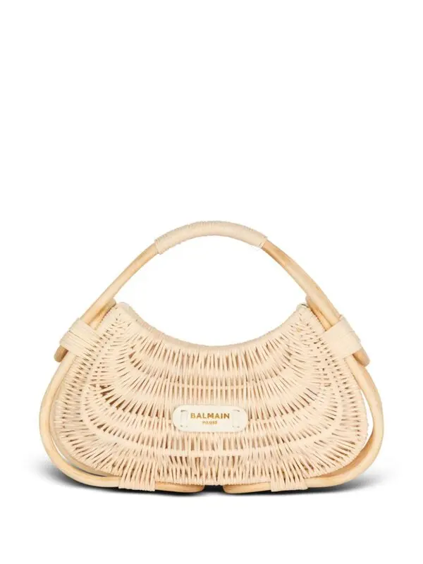 Balmain Jolie Madame Medium Wicker Basket Tote