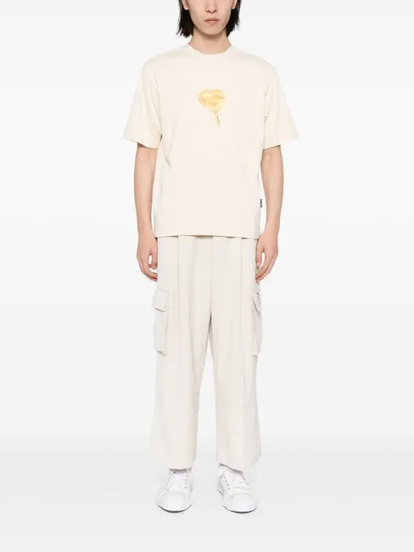 GROUND ZERO Logo-print Cotton T-shirt - Neutrals