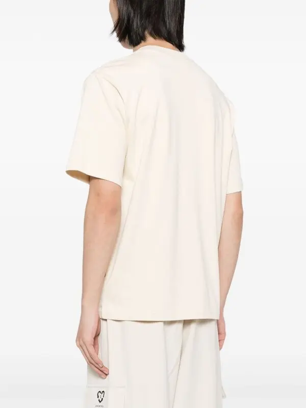 GROUND ZERO Logo-print Cotton T-shirt - Neutrals