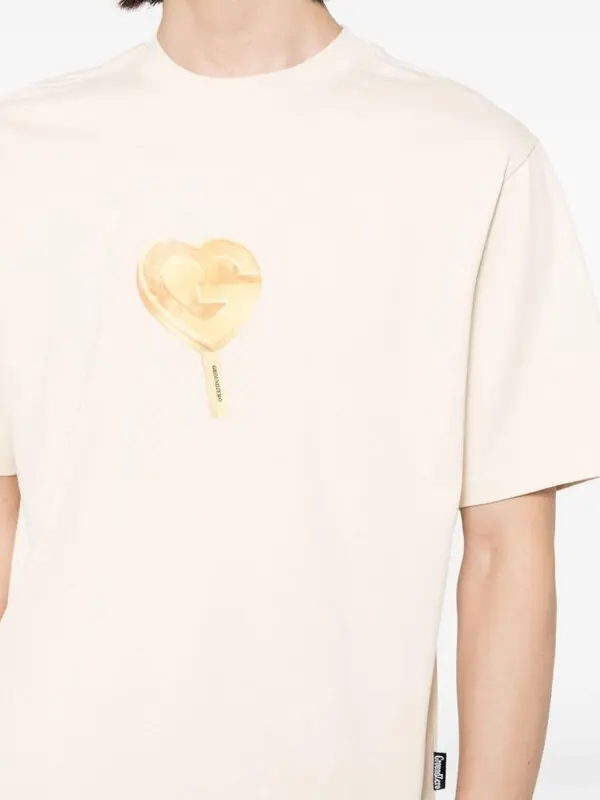 GROUND ZERO Logo-print Cotton T-shirt - Neutrals
