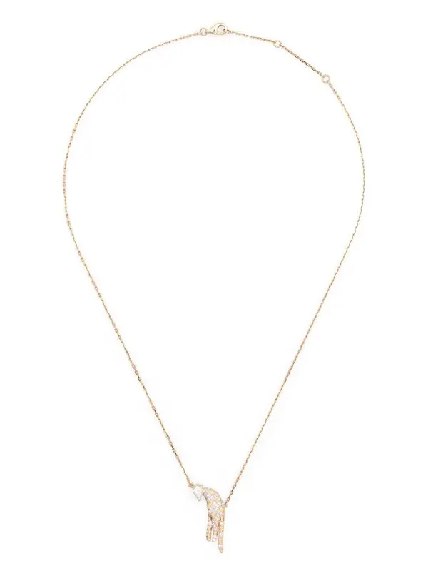 Yvonne Léon 18kt Yellow Diamond Feline Necklace - Gold