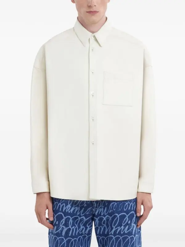 Marni Long-sleeve Leather Shirt - White
