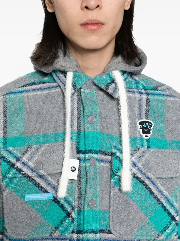 AAPE BY *A BATHING APE® Check-pattern Hooded Jacket