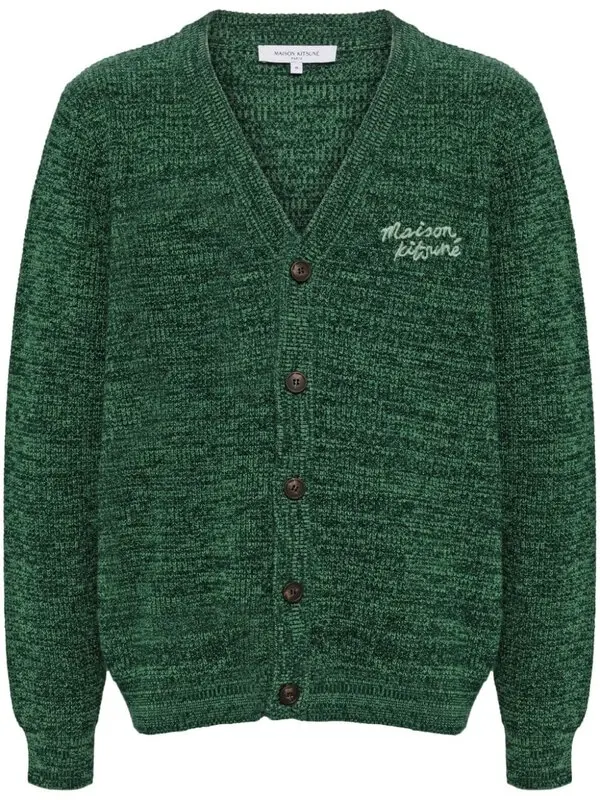 Maison Kitsuné Handwriting Comfort Cardigan - Green