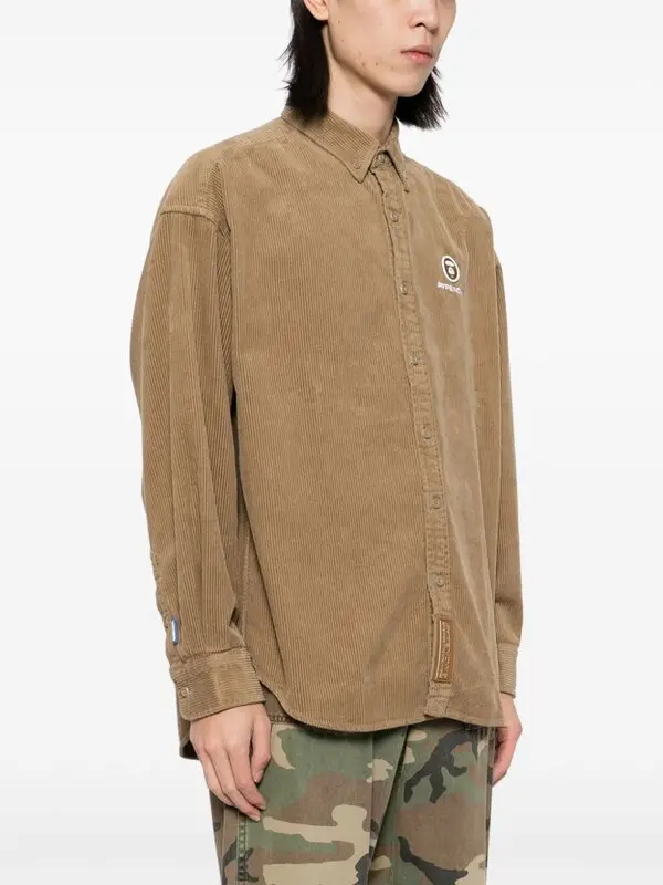 AAPE BY *A BATHING APE Logo-patch Corduroy Shirt
