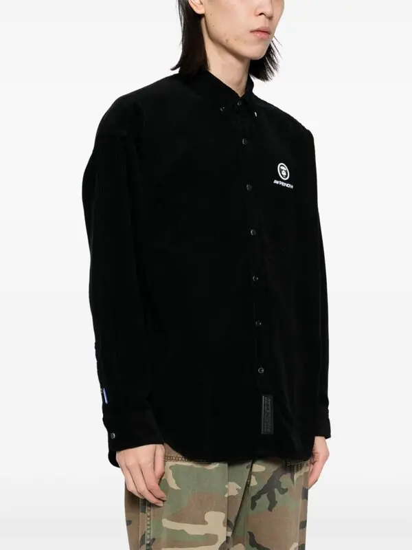 AAPE BY *A BATHING APE Logo-patch Corduroy Shirt