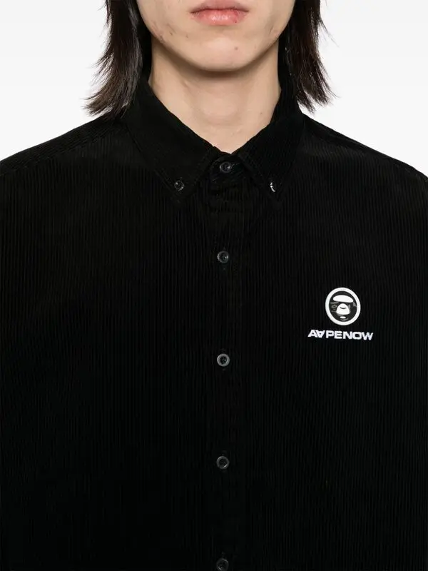 AAPE BY *A BATHING APE Logo-patch Corduroy Shirt