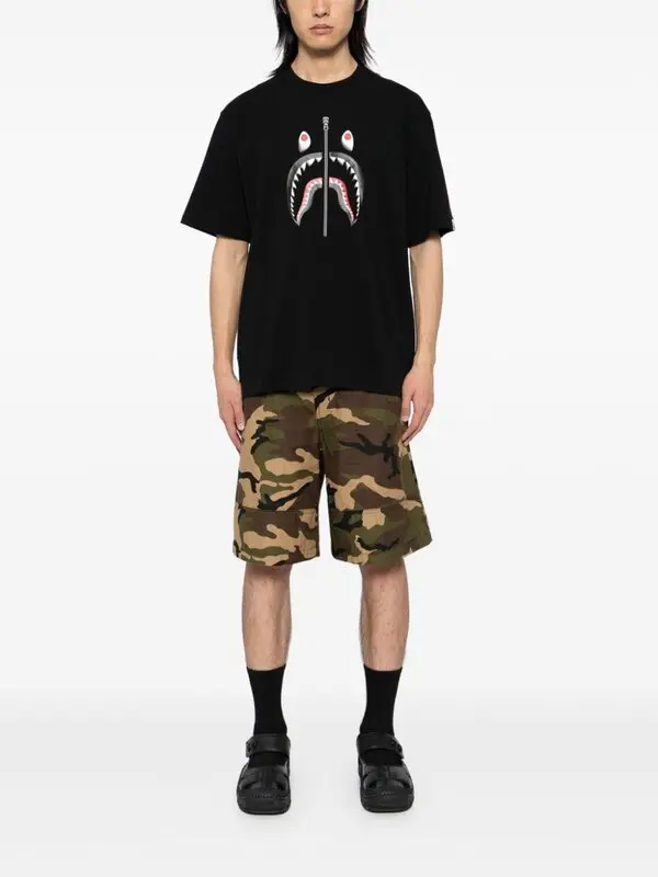 A BATHING APE Graphic-print Cotton T-shirt - Black