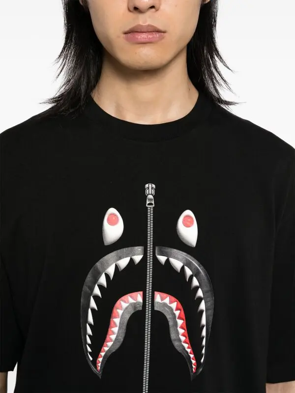 A BATHING APE Graphic-print Cotton T-shirt - Black