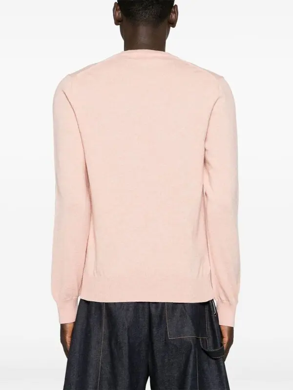 Play Comme Des Garcon V-neck Wool Jumper - Pink